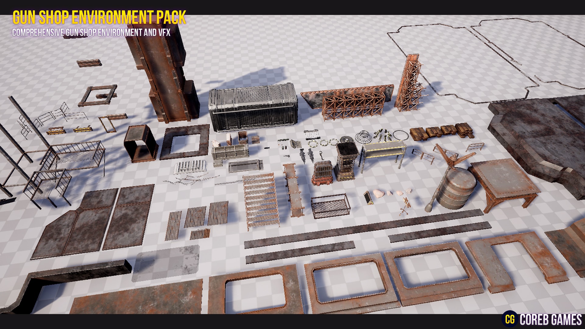 在环境创建的gun Shop Environment And Vfx Pack 虚幻引擎商城