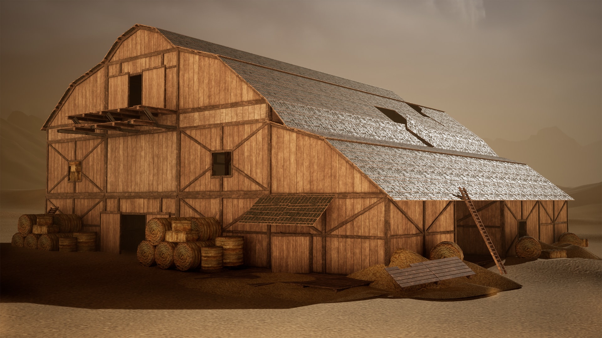 Modular Western Barn / 30 Assets：プロップ・小物 - UE マーケットプレイス