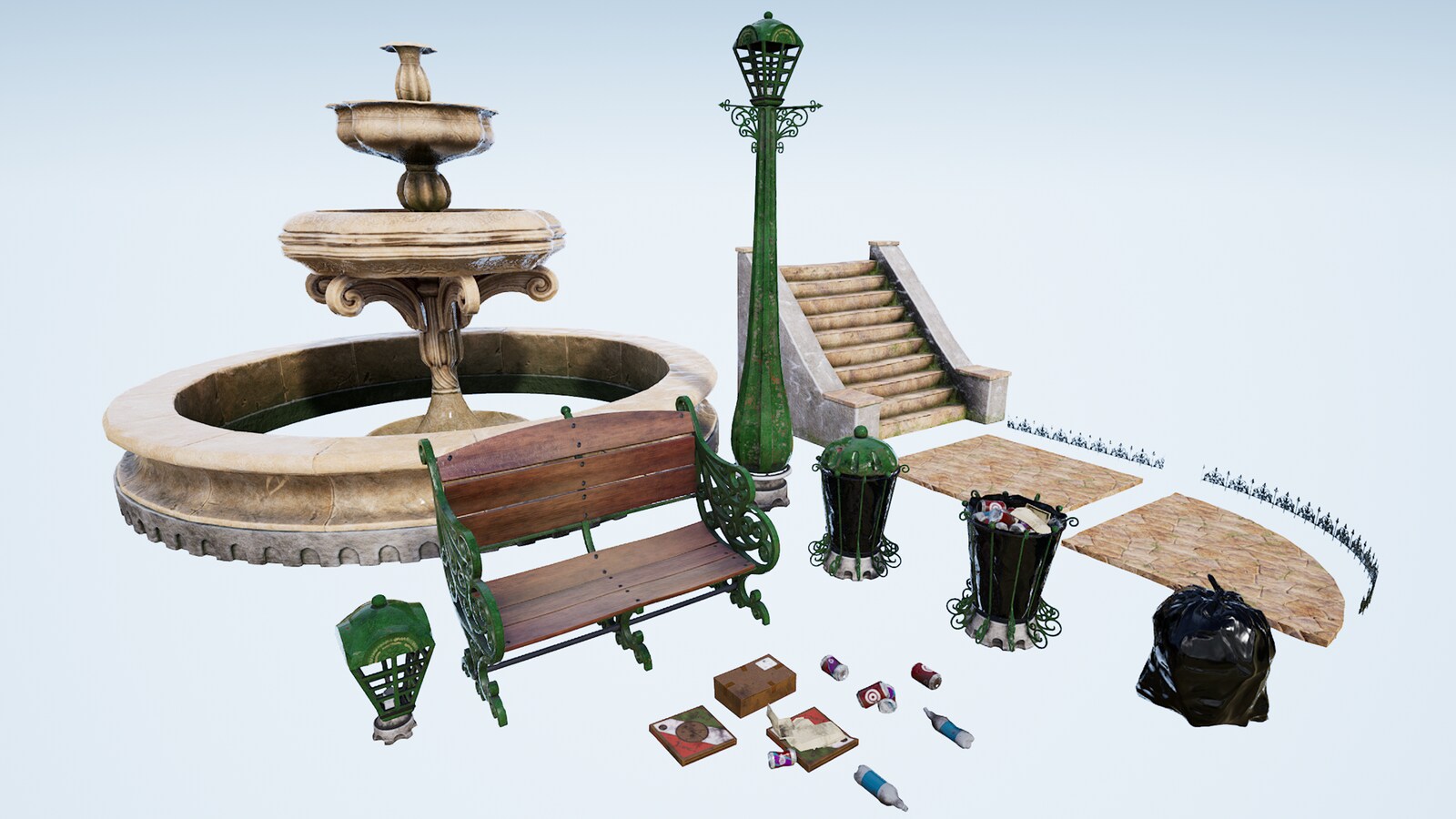 Stylised Park - Modular Assets in Props - UE Marketplace