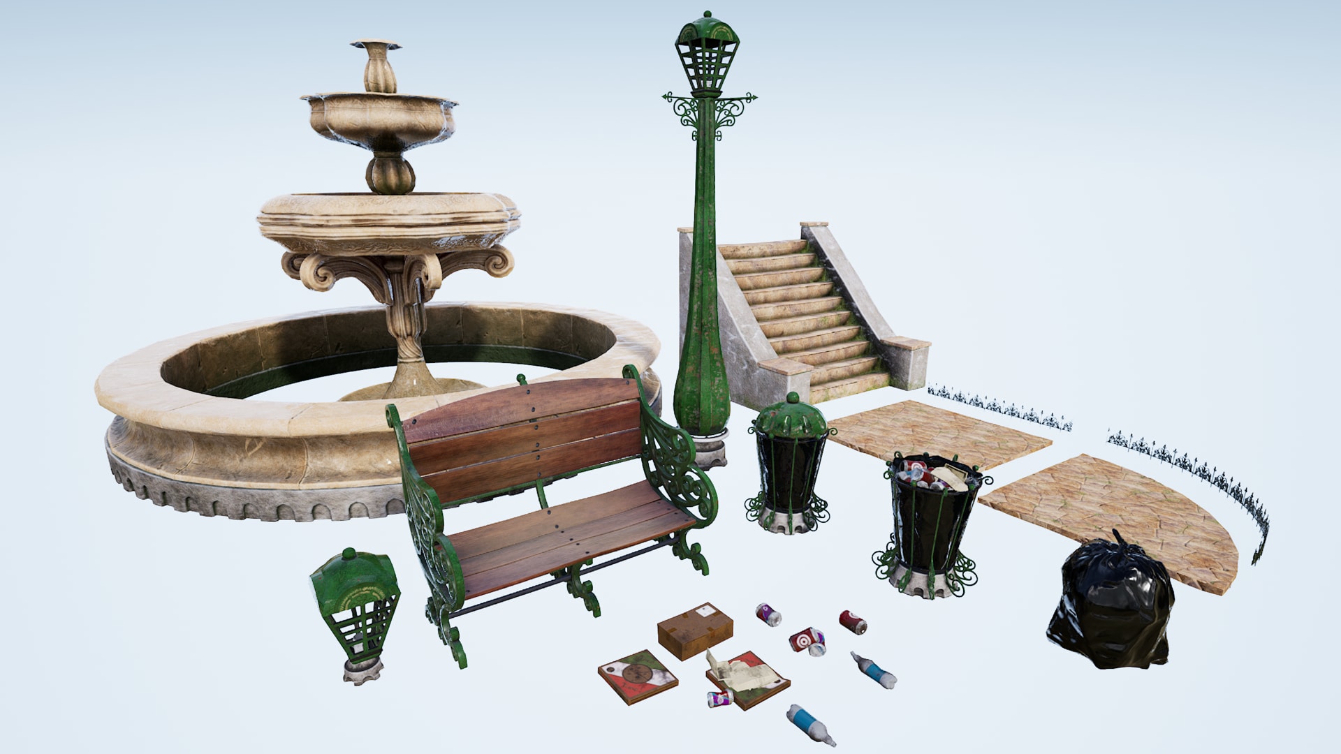 Stylised Park - Modular Assets in Props - UE Marketplace