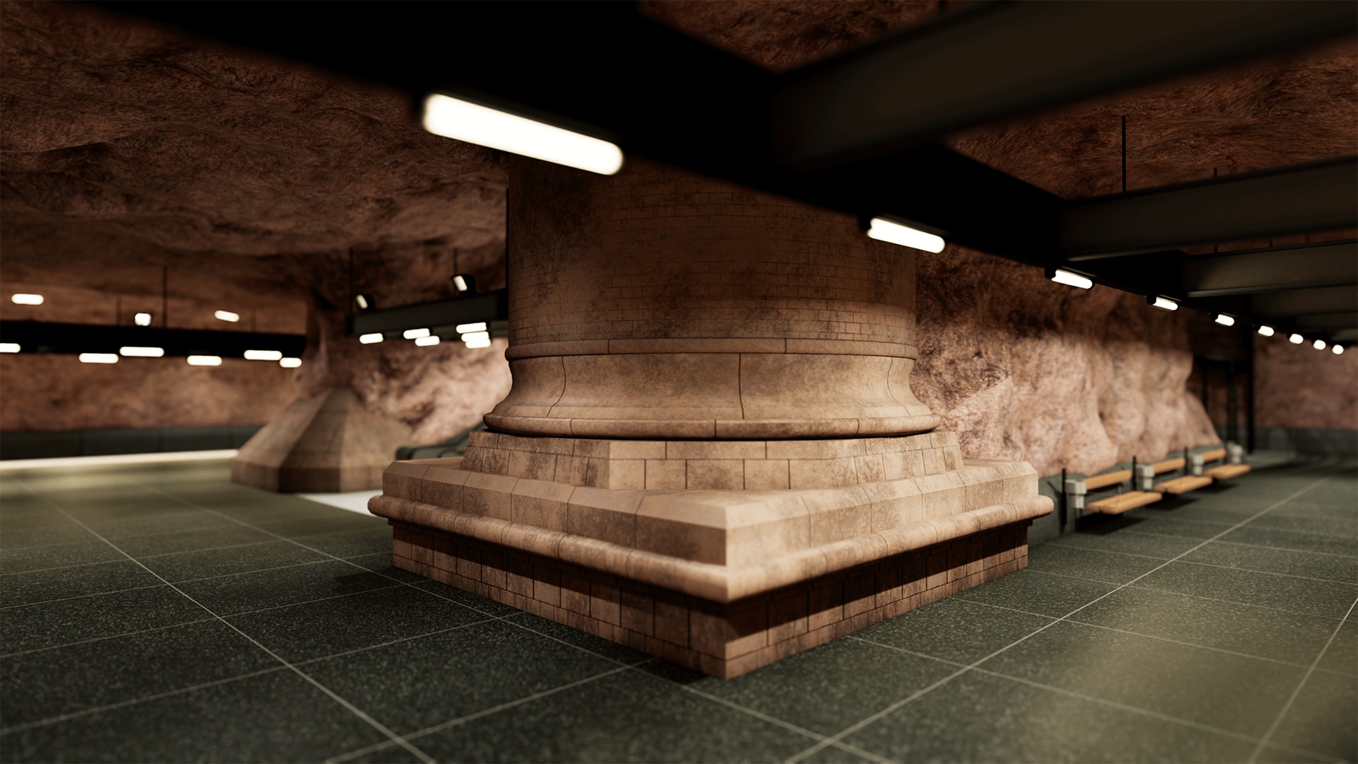Cave Metro Station in Architectural Visualization - UE Marketplace