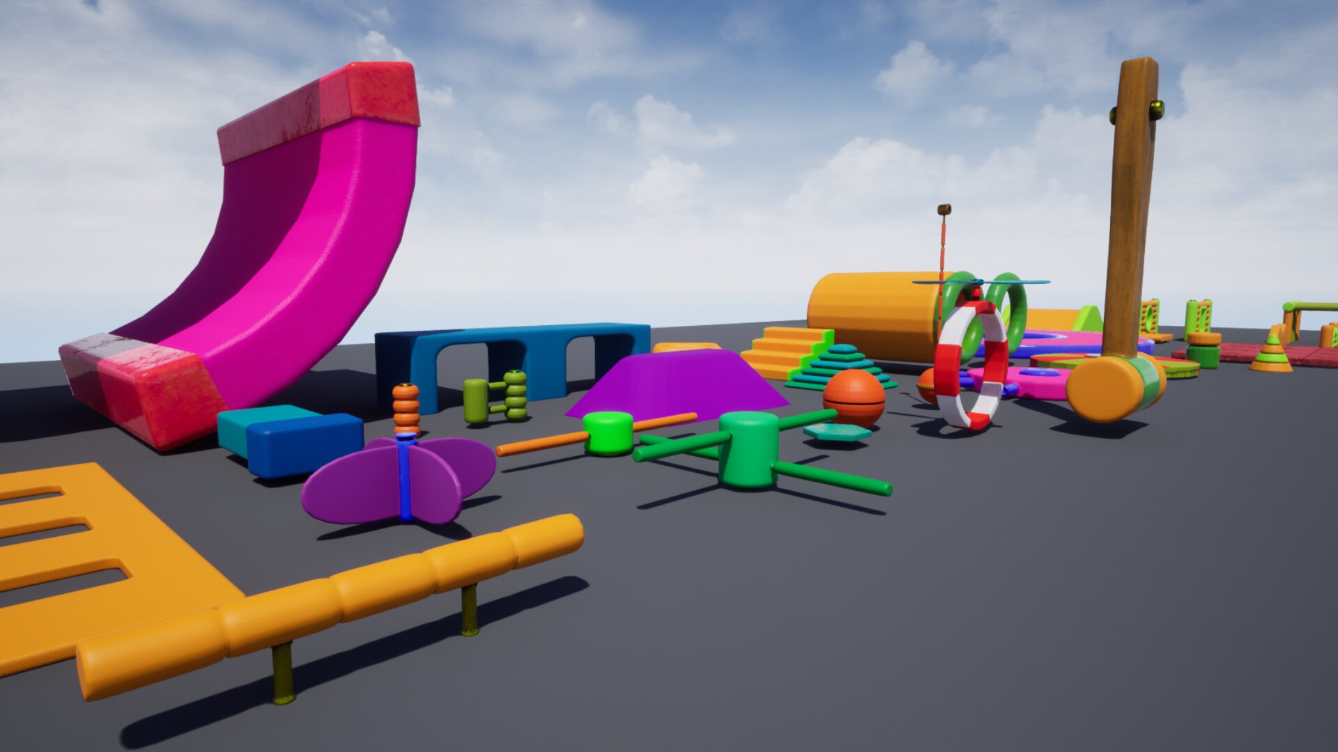 Fun Obstacle Course Expansion in Props - UE Marketplace