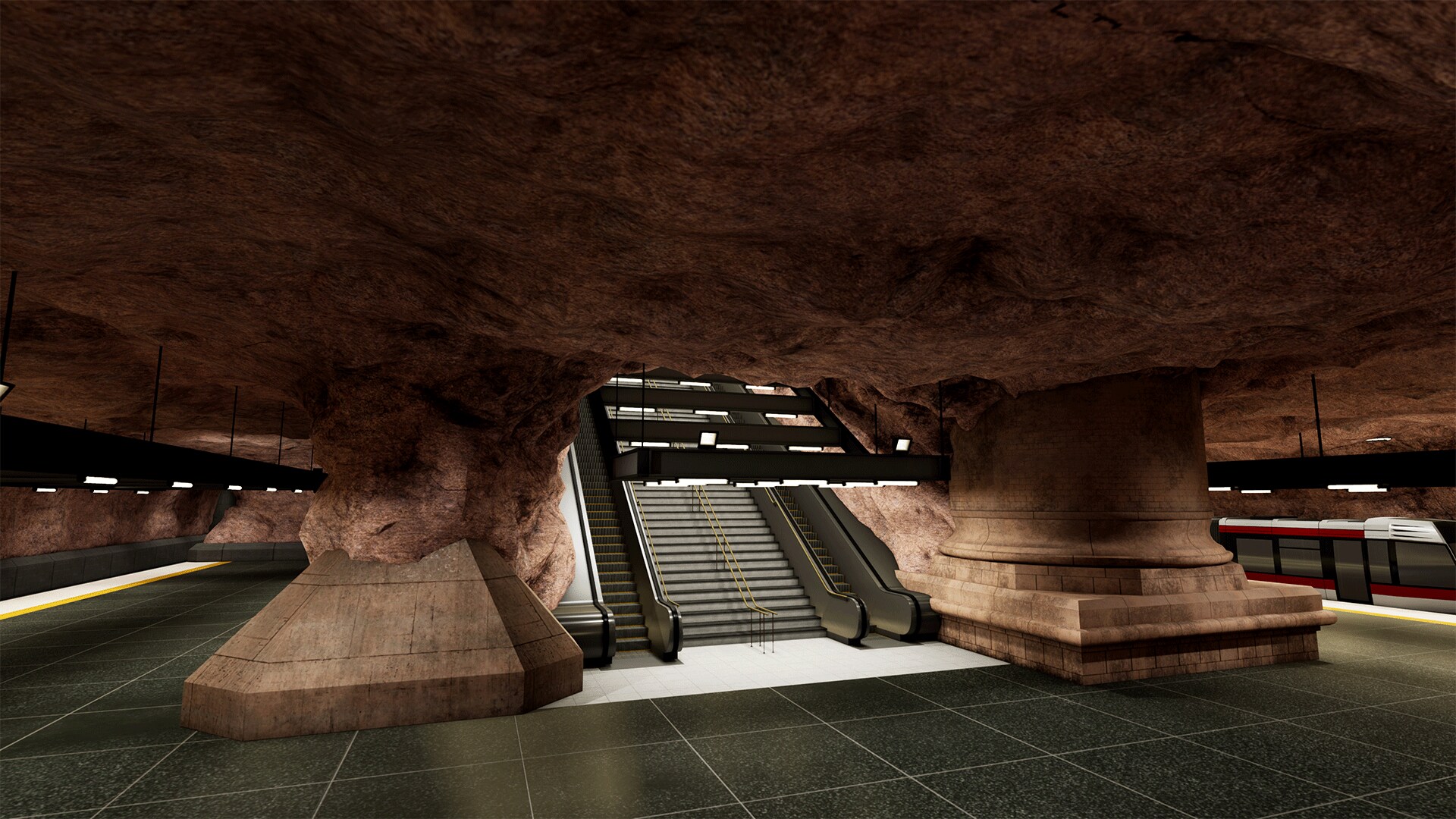 Cave Metro Station in Architectural Visualization - UE Marketplace