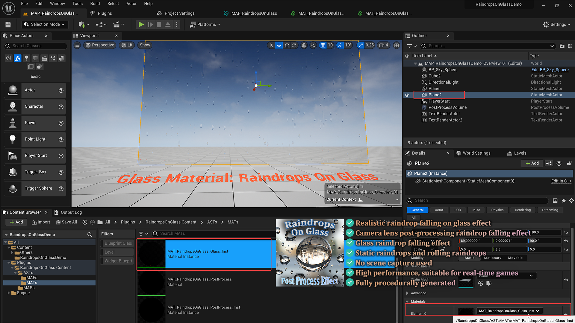 RaindropsOnGlass: Raindrops Effect on the Glass or the Camera Lens in ...