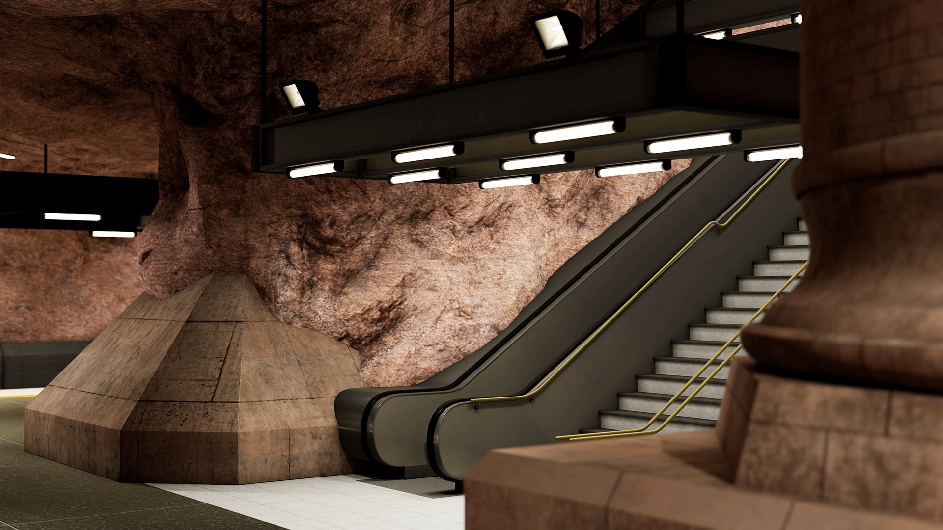 Cave Metro Station in Architectural Visualization - UE Marketplace