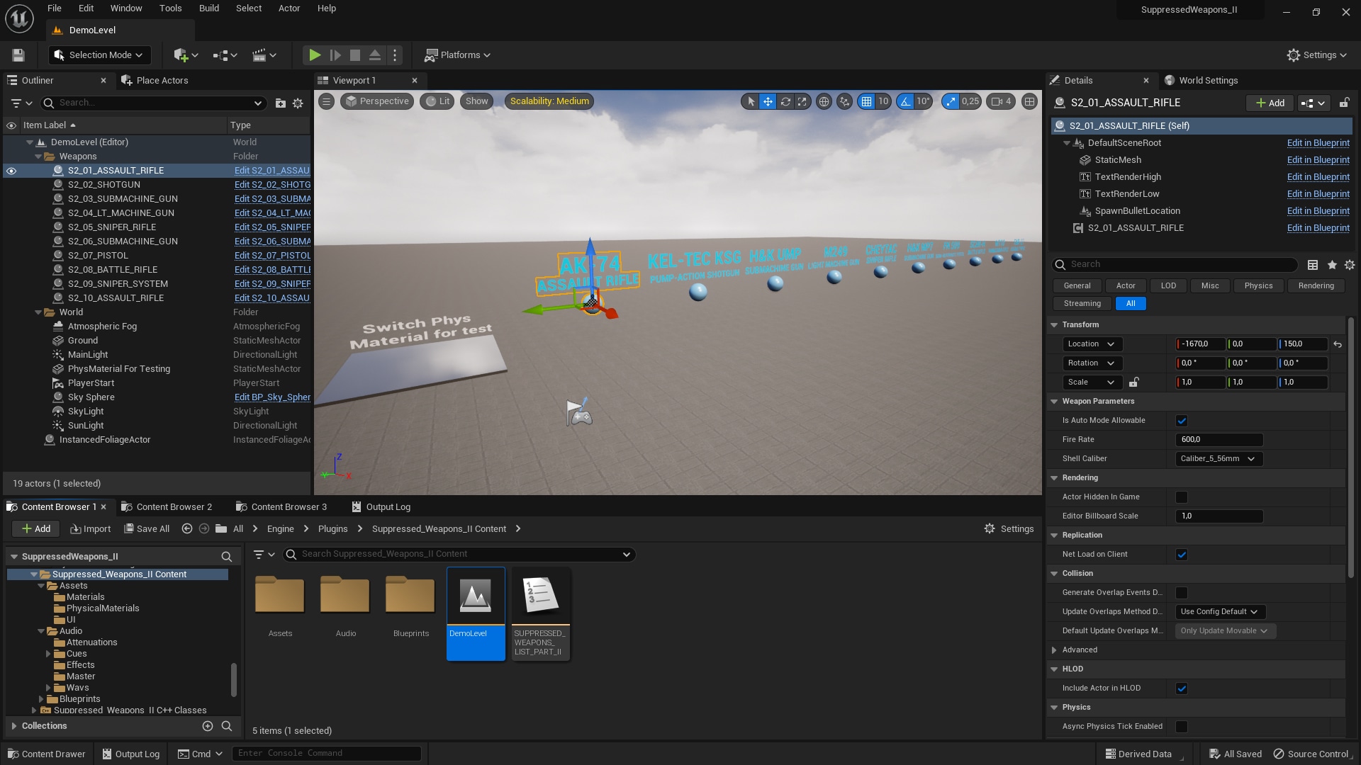 Suppressed Weapons Sound System - Part II in Code Plugins - UE Marketplace