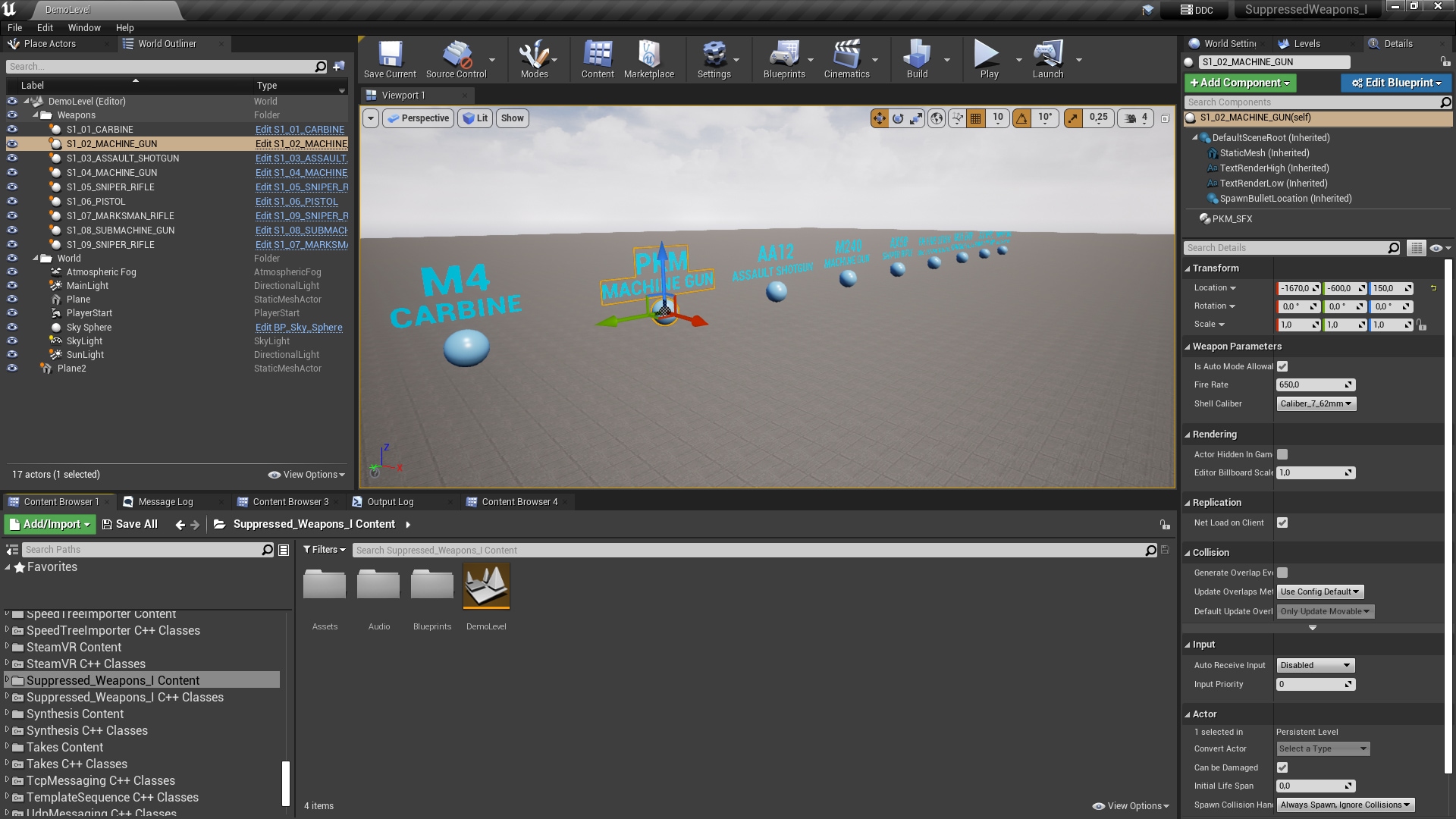 Suppressed Weapons Sound System Part I In Code Plugins Ue Marketplace