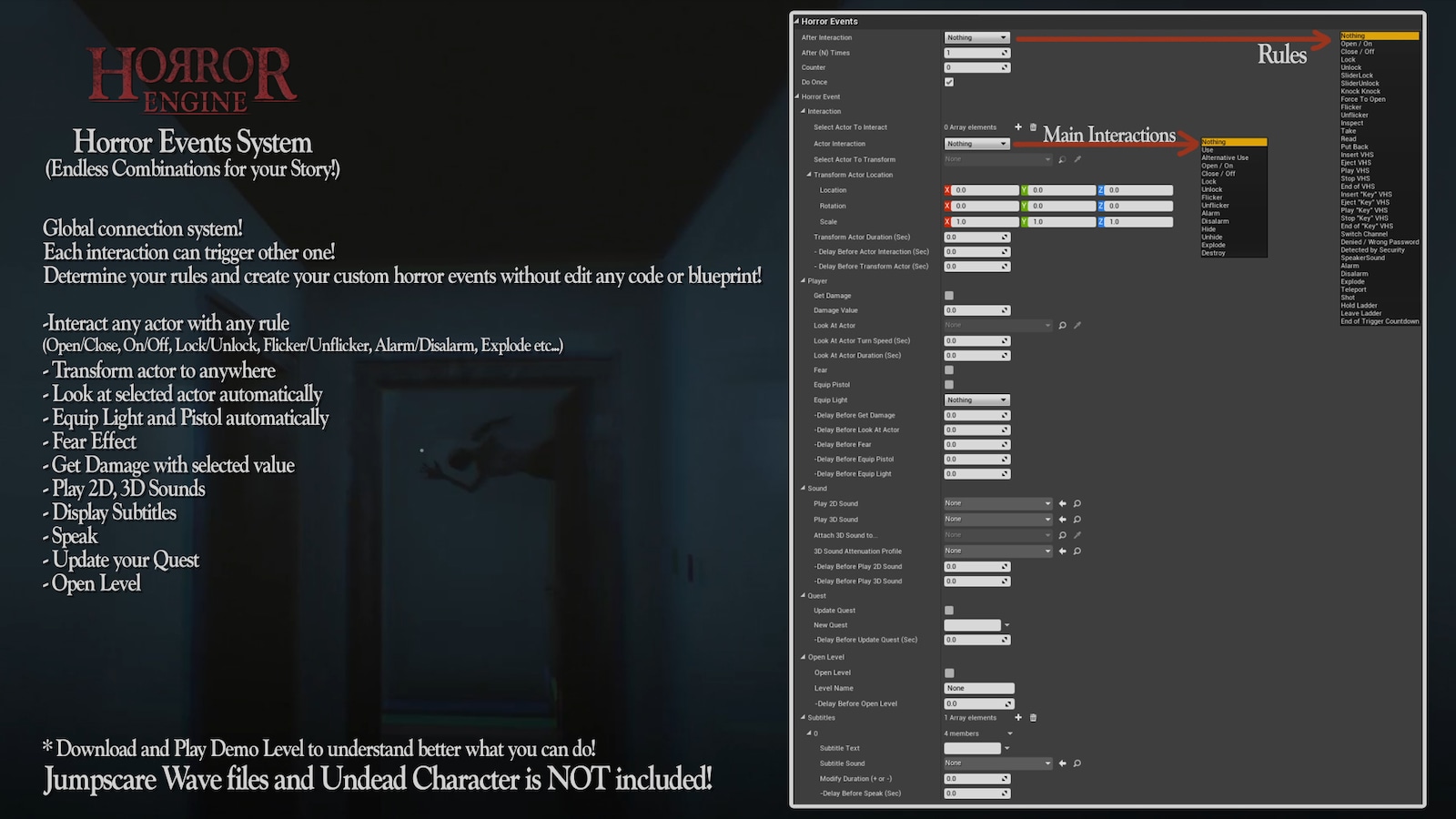 Horror Engine in Blueprints - UE Marketplace