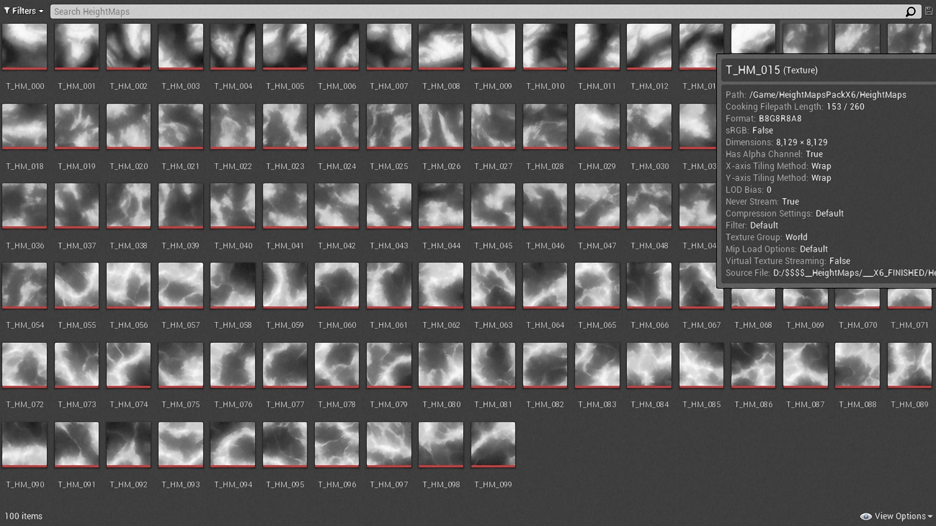 HeightMaps Pack X6 in Textures - UE Marketplace