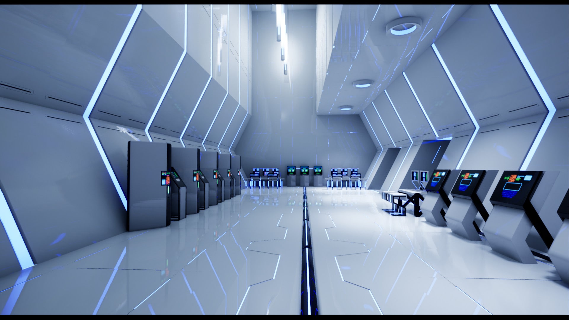 Minimalistic Modular Sci-Fi Interior in Environments - UE Marketplace