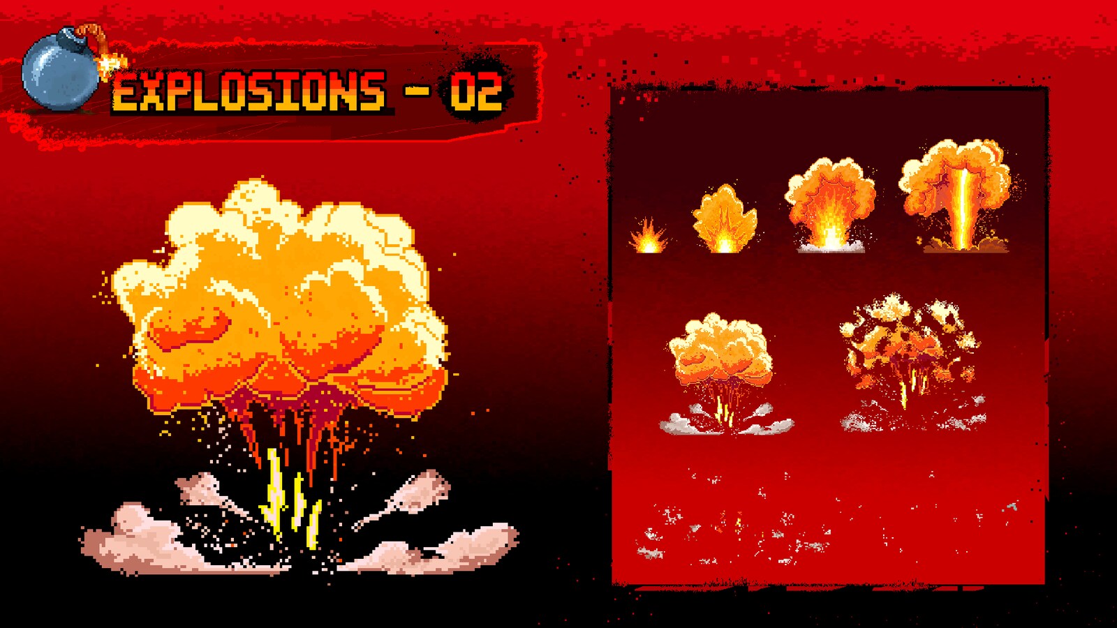 Pixel Art Explosion Pack in 2D Assets - UE Marketplace