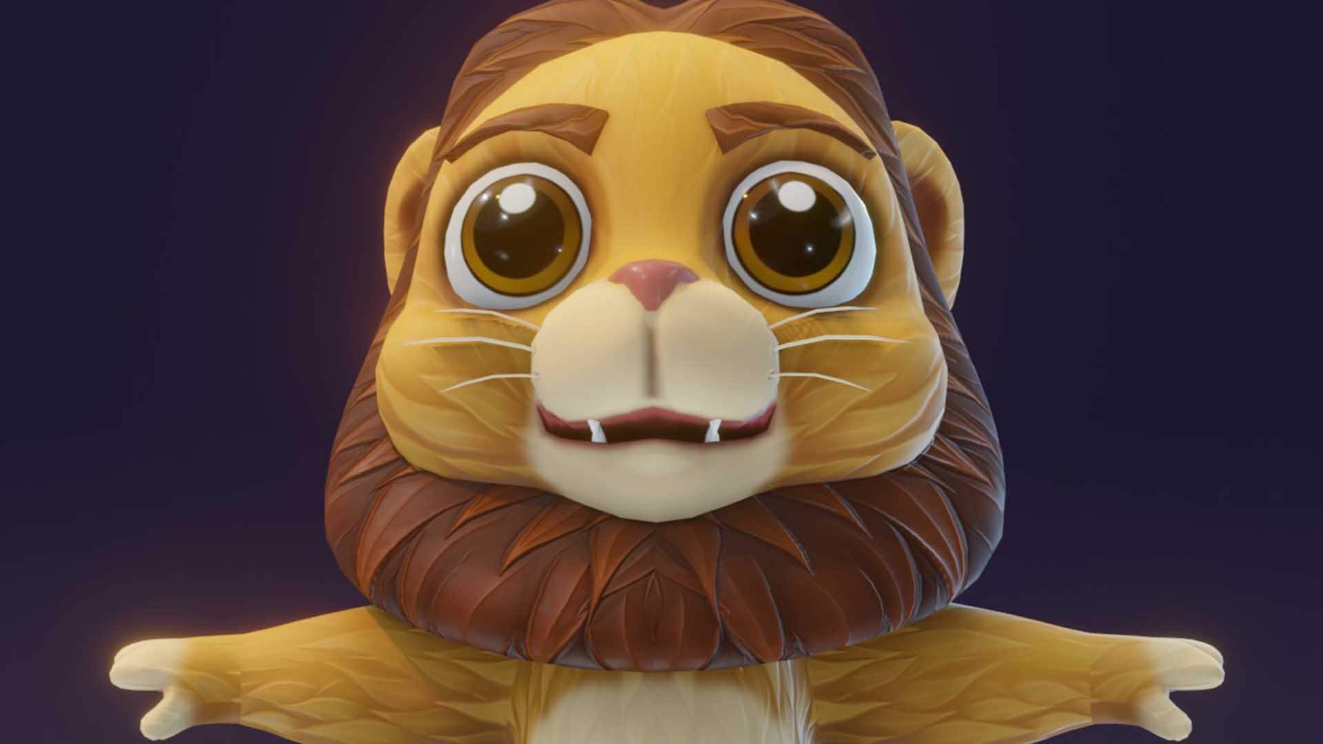 在角色创建的Cartoon Lion Animated 3D Model - 虚幻引擎商城