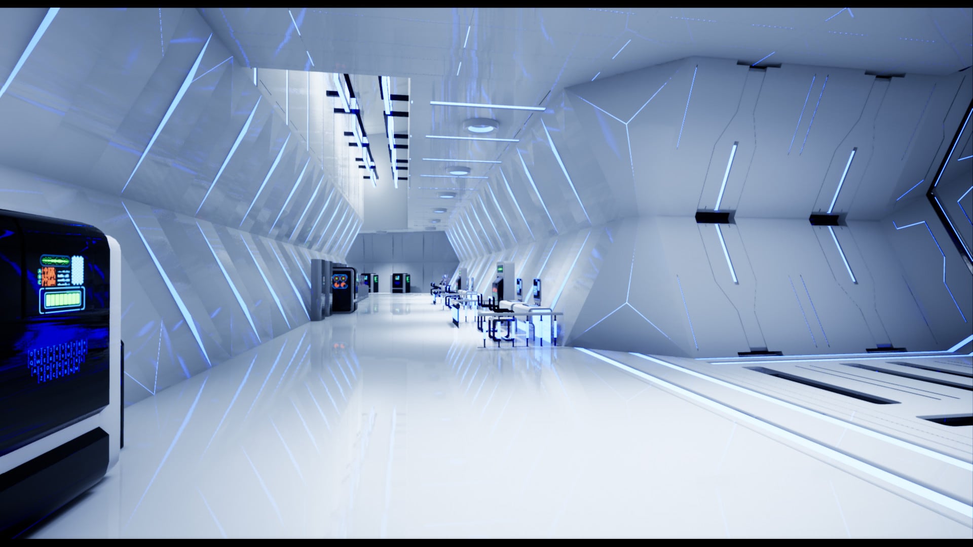 Minimalistic Modular Sci-Fi Interior in Environments - UE Marketplace
