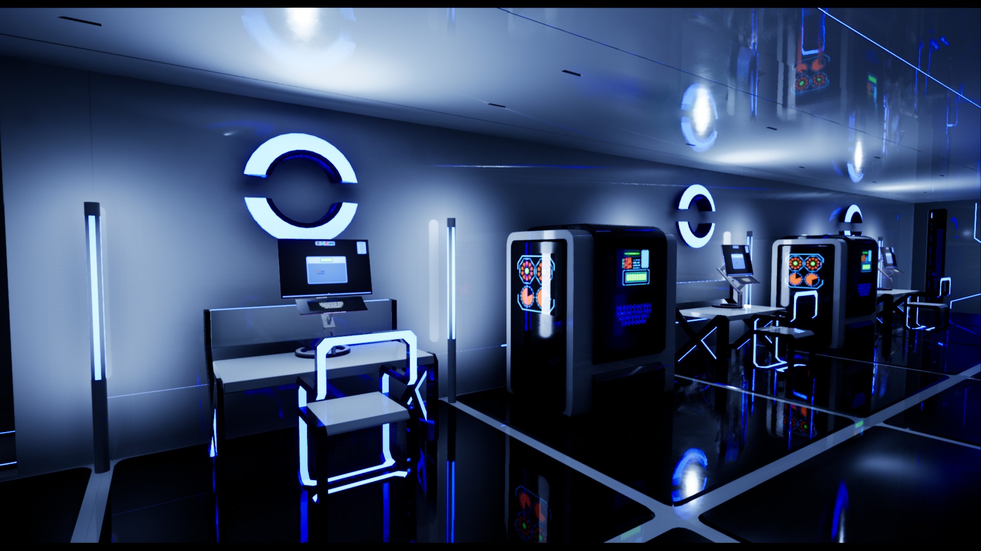 Minimalistic Modular Sci-Fi Interior in Environments - UE Marketplace
