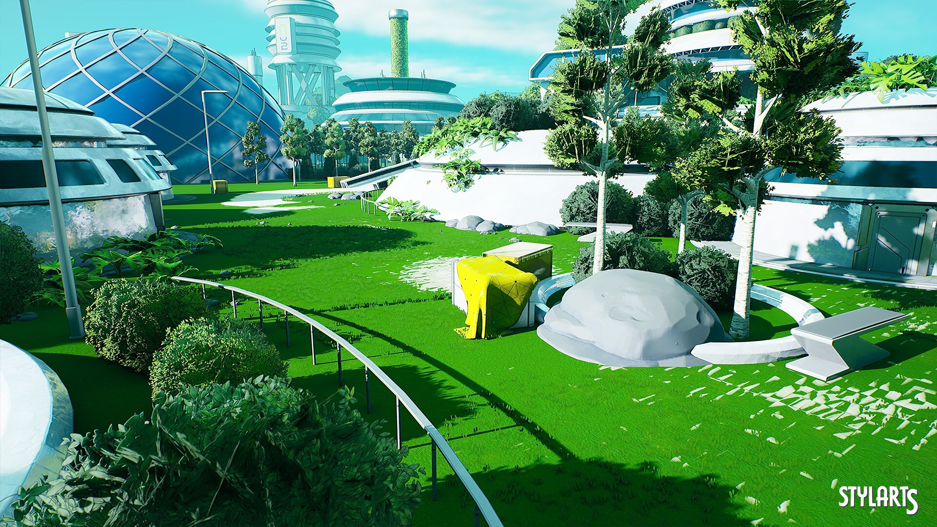 Stylized Solarpunk City in Environments - UE Marketplace