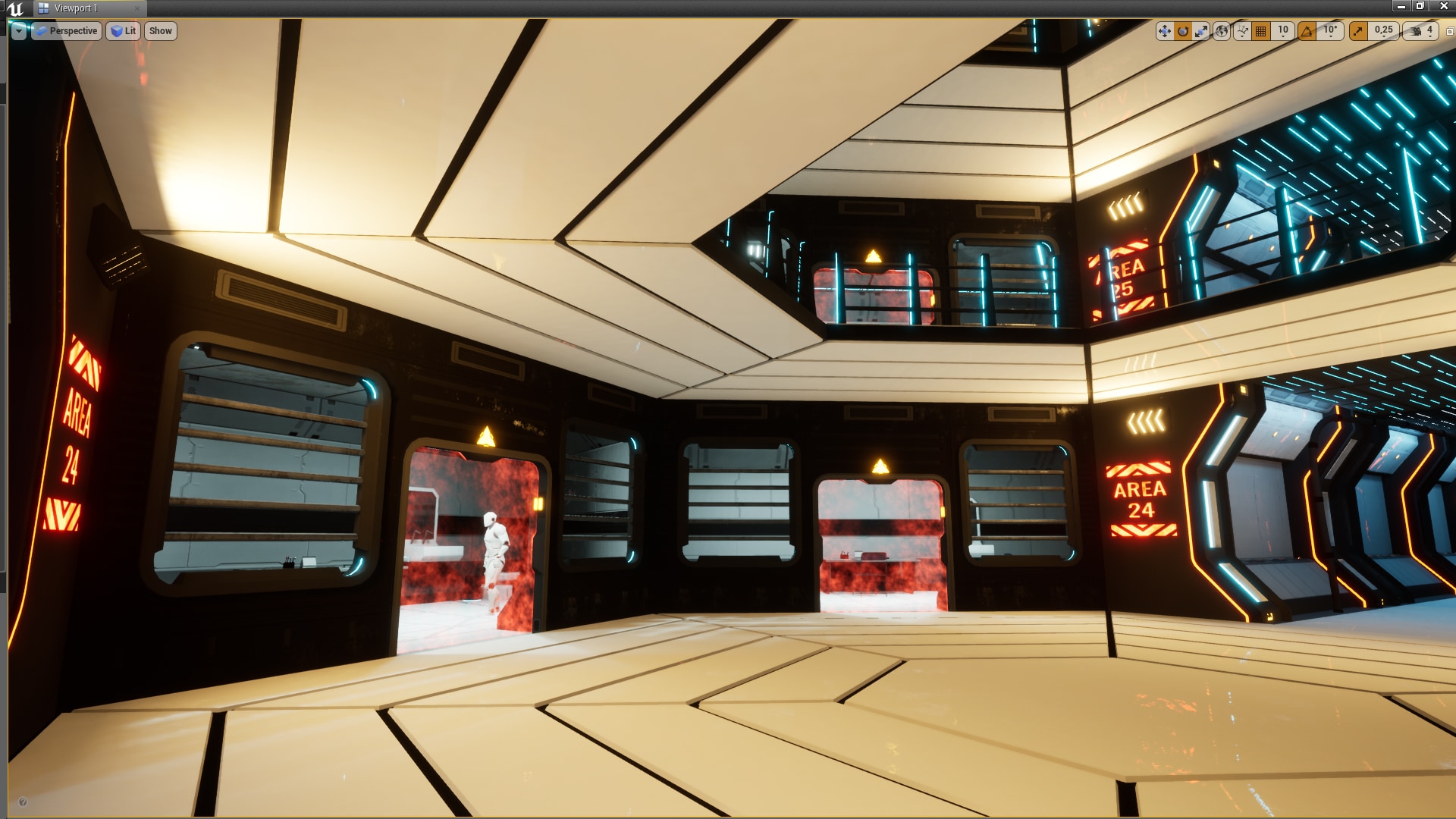 Modular Hexagonal Sci-fi Prison Level：環境 - UE マーケットプレイス