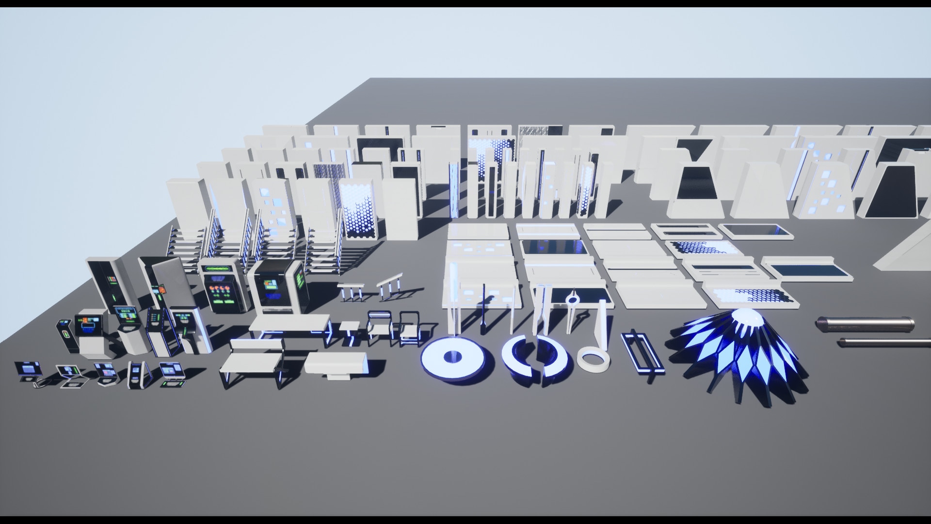 Minimalistic Modular Sci-Fi Interior in Environments - UE Marketplace