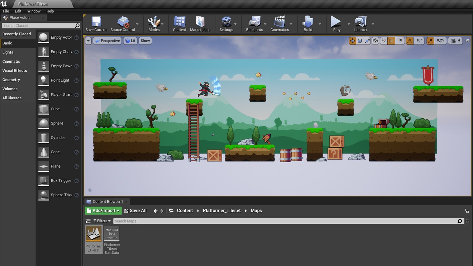 Basic Tileset & Ninja Character in 2D Assets - UE Marketplace