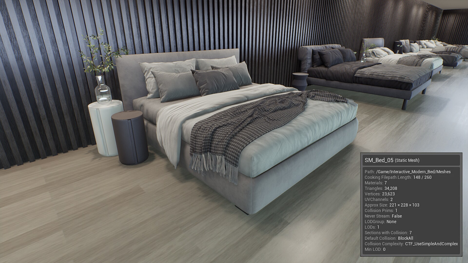 Interactive Modern Bed in Architectural Visualization - UE Marketplace