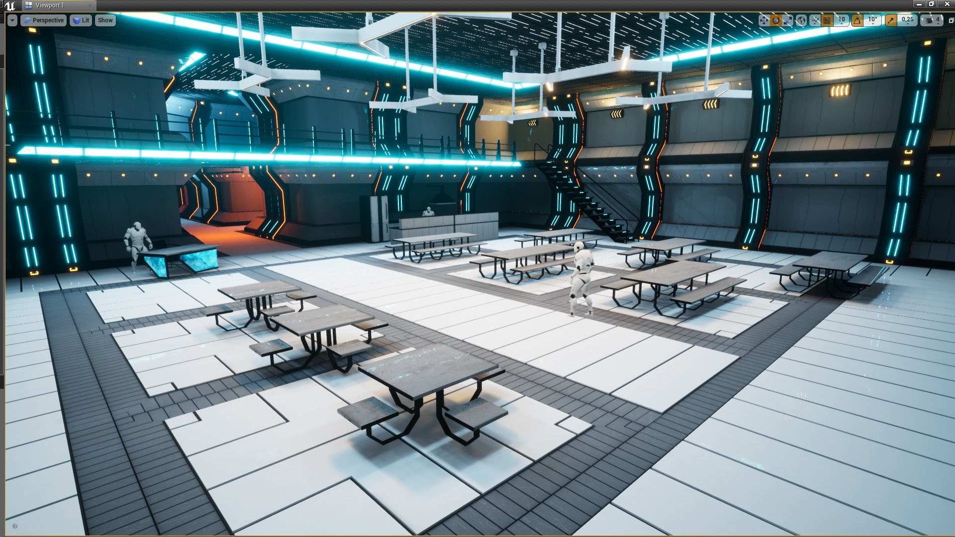 Modular Hexagonal Sci-fi Prison Level in Environments - UE Marketplace