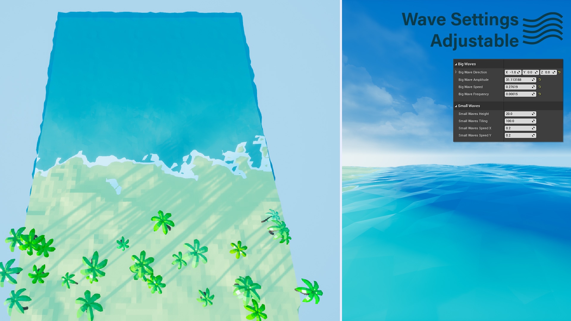 Procedural Low Poly Water in Blueprints - UE Marketplace