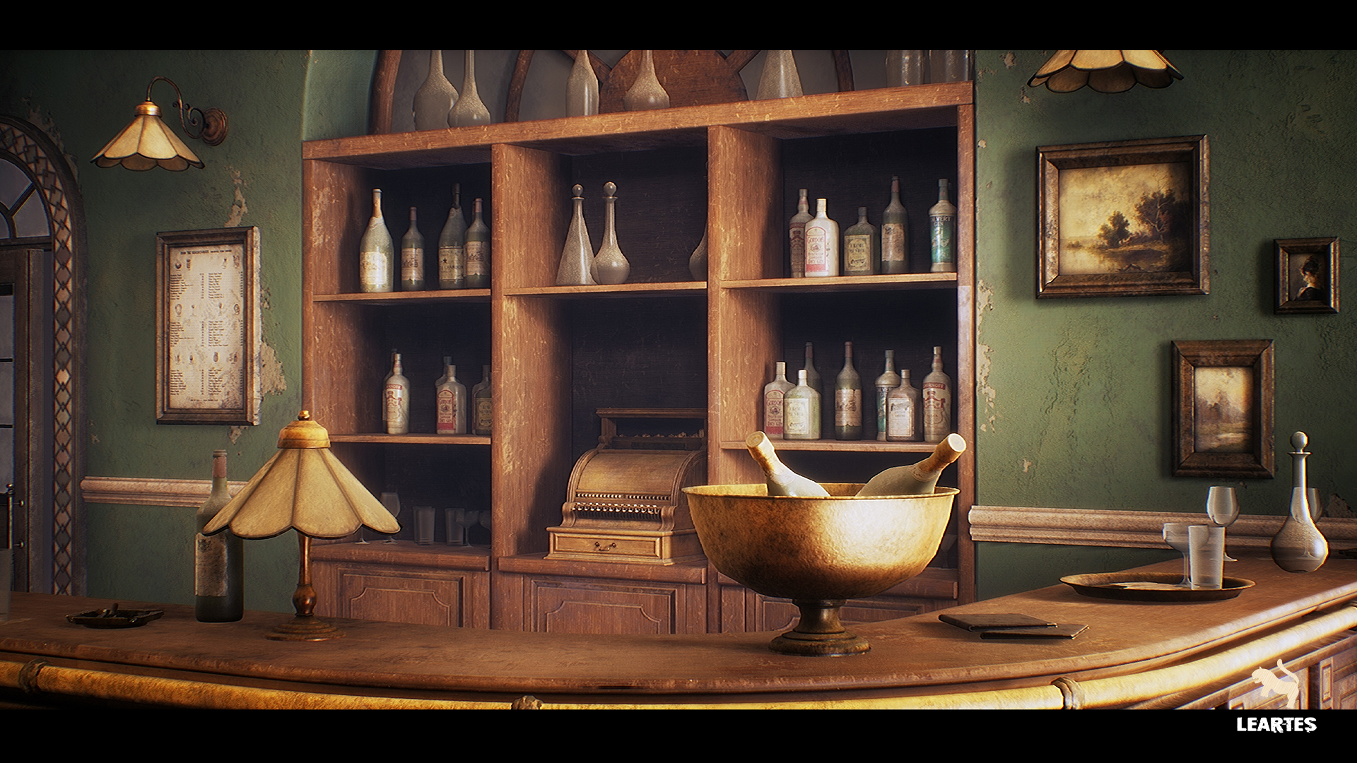 Vintage Bar Interior Environment