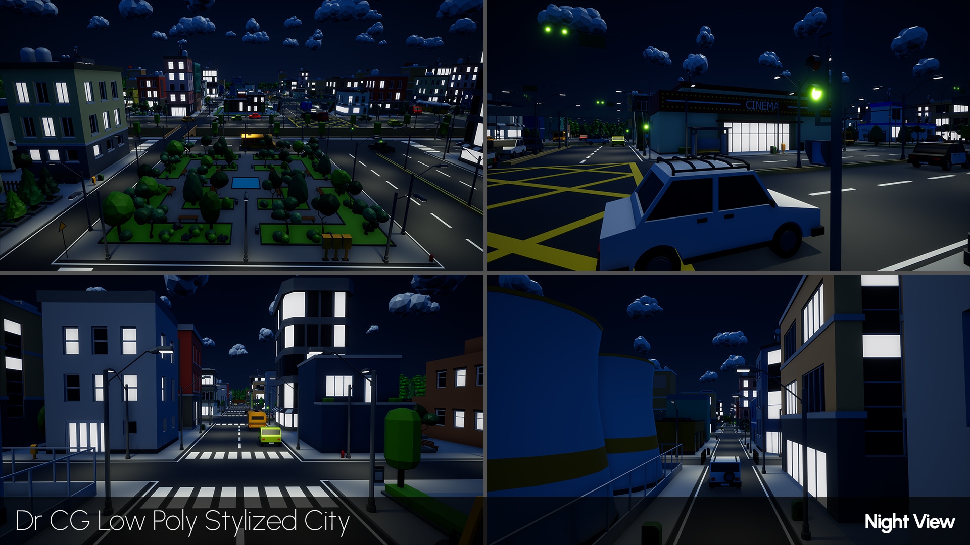 在环境创建的Modular Stylized Low Poly City , Game Ready, Mobile Optimized, AR ...