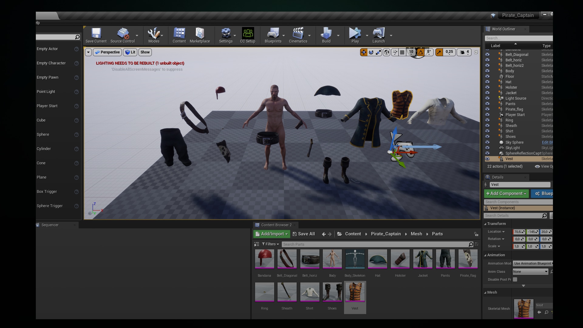 Pirate Captain with animations and face morphs in Characters - UE ...