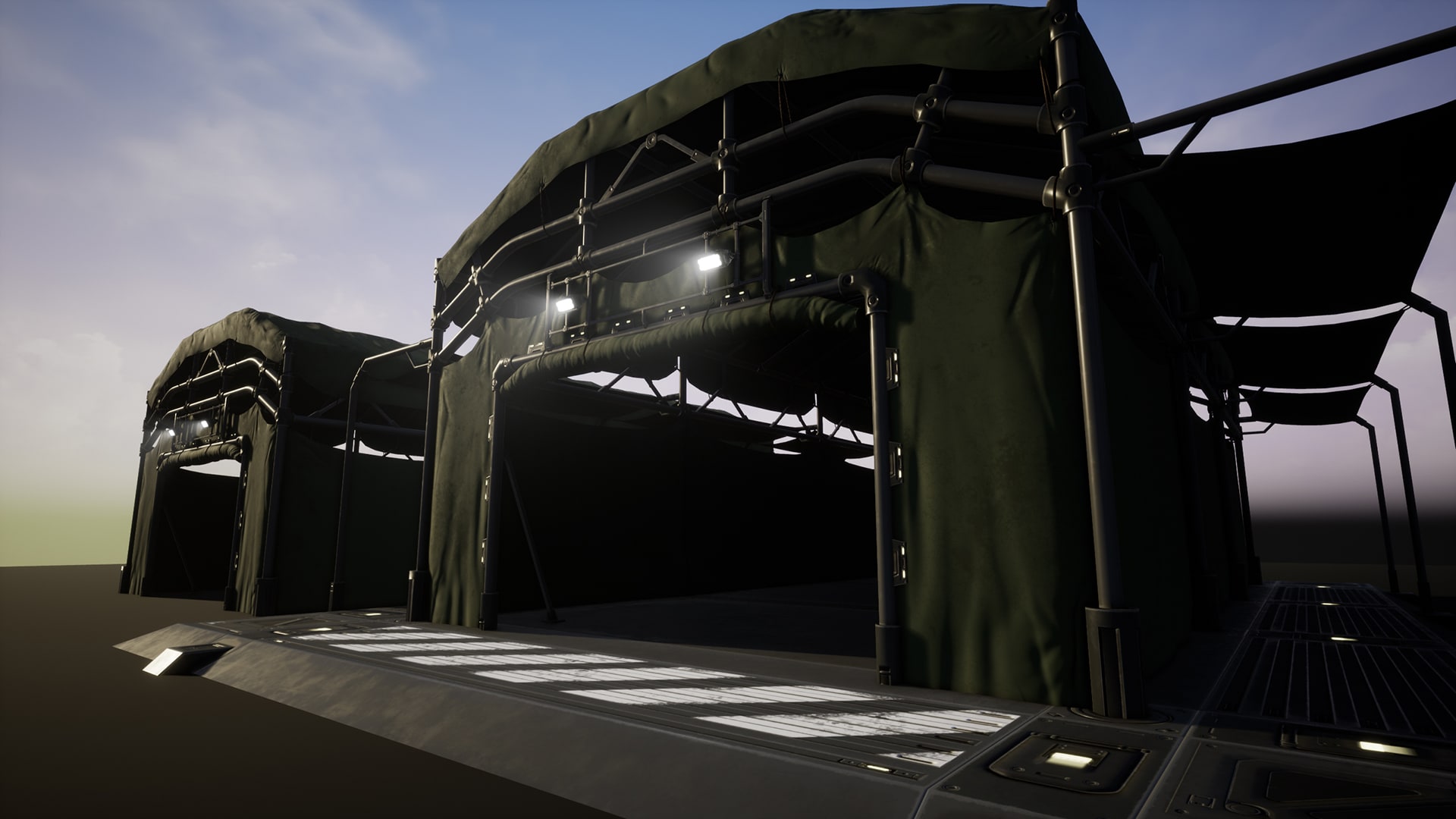 在道具创建的Modular Sci-Fi/Futuristic Military Tent - 虚幻引擎商城