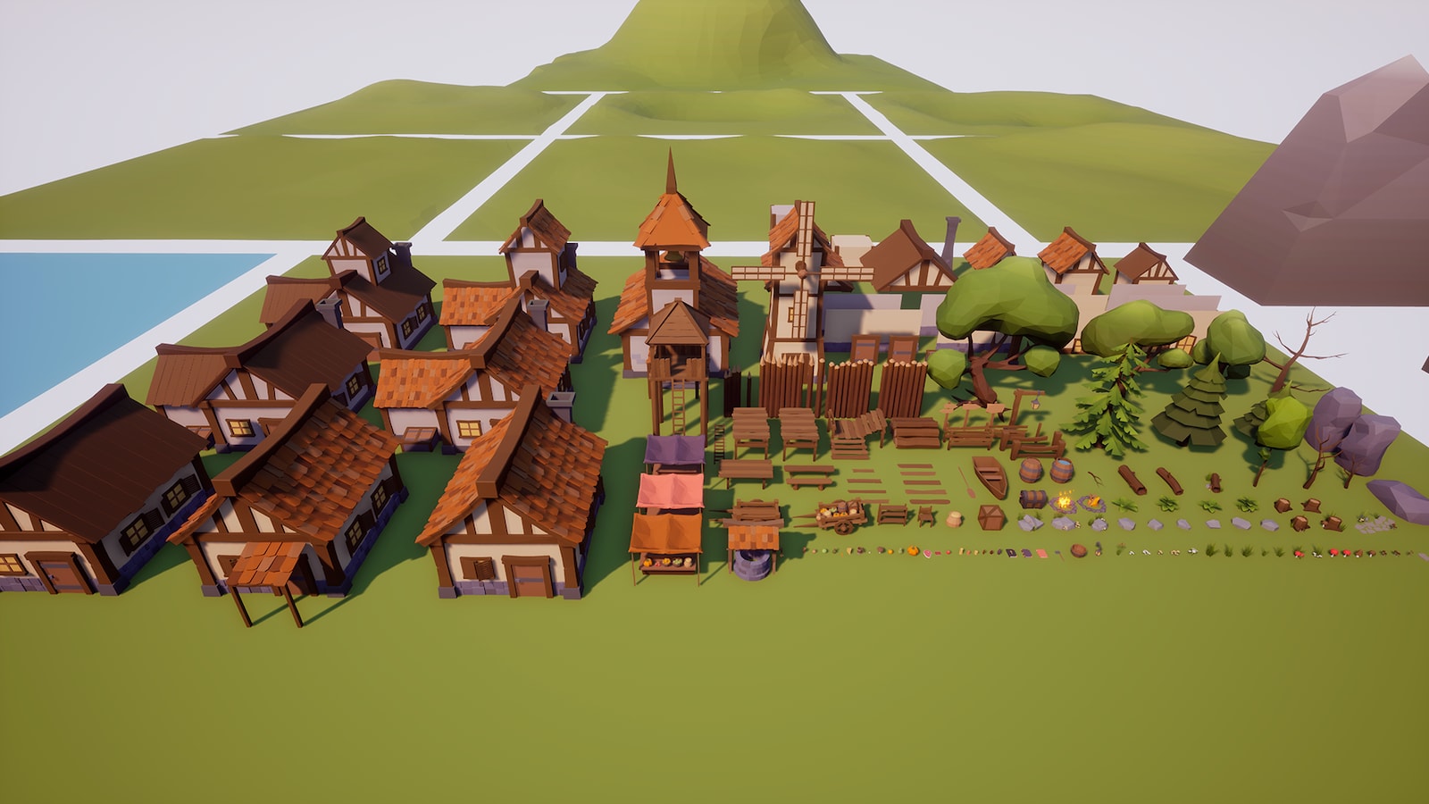 Low Poly Village in Environments - UE Marketplace