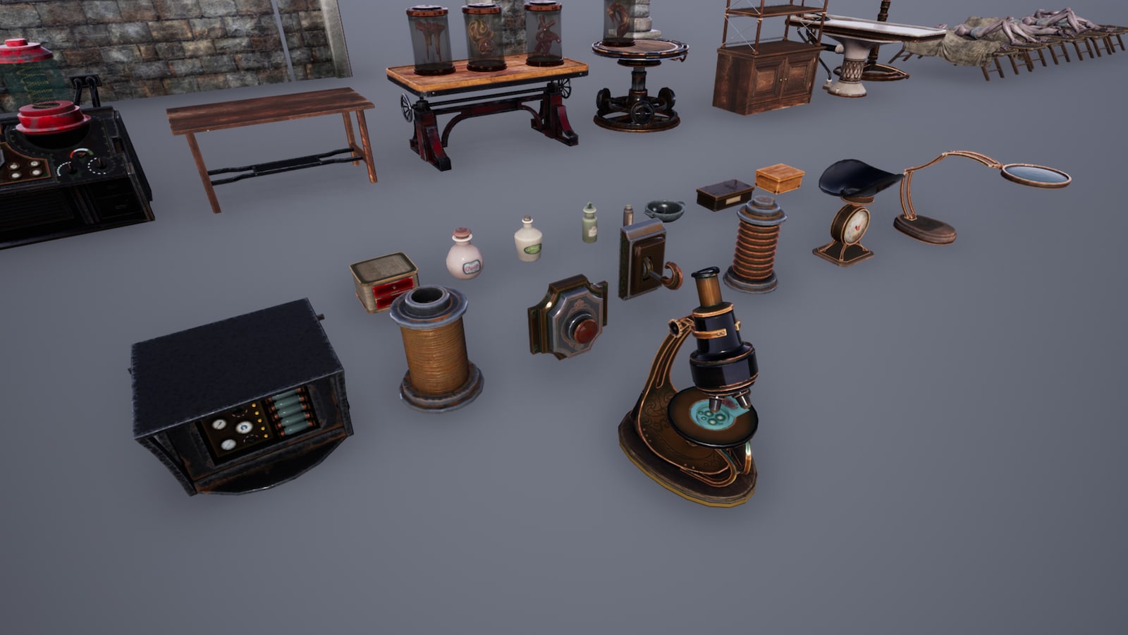 Mad scientist lab props pack in Props - UE Marketplace