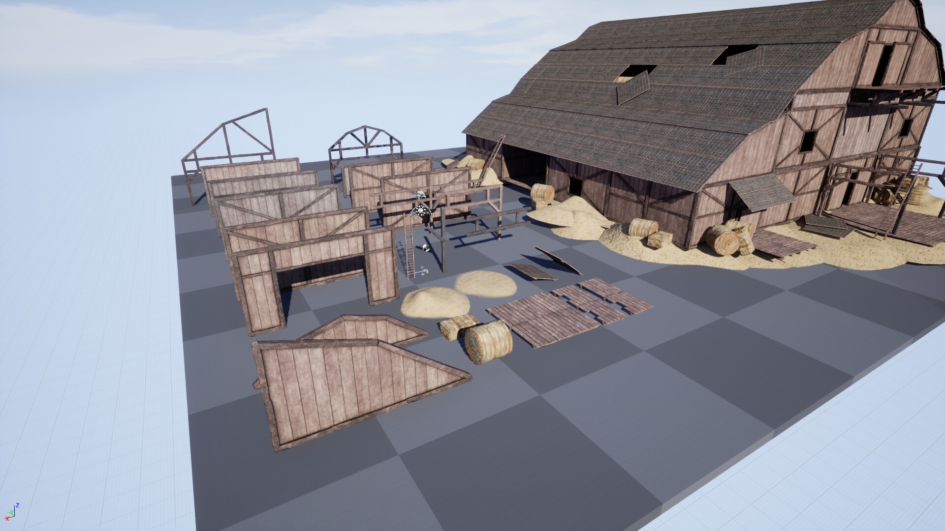 Modular Western Barn / 30 Assets：プロップ・小物 - UE マーケットプレイス