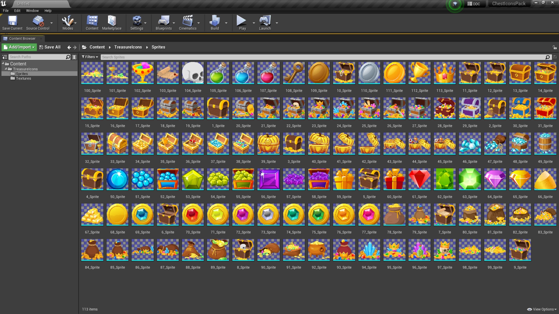 Treasure Icons Pack in 2D Assets - UE Marketplace