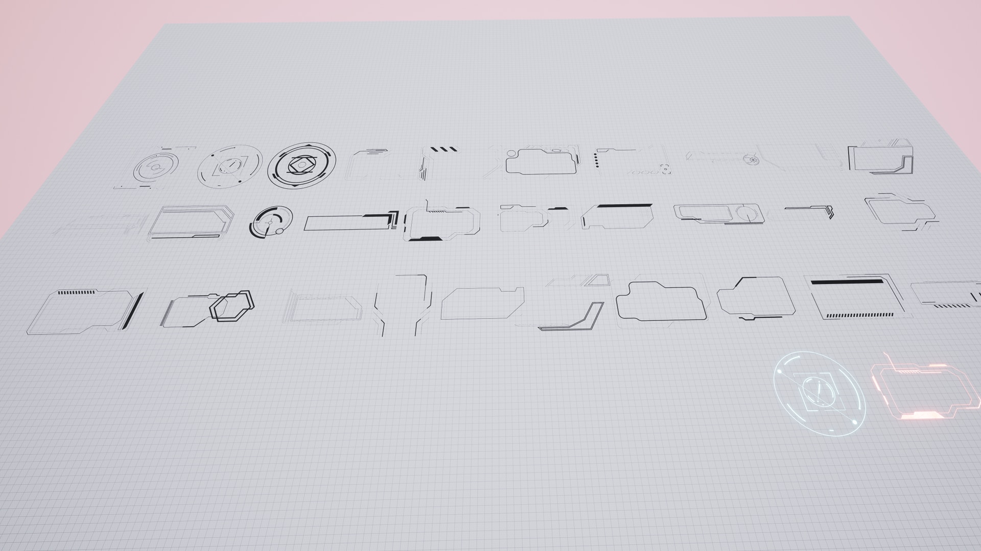 Sci-Fi Border Screen Pack 2D Decal / AI SOURCE：2Dアセット - UE マーケットプレイス