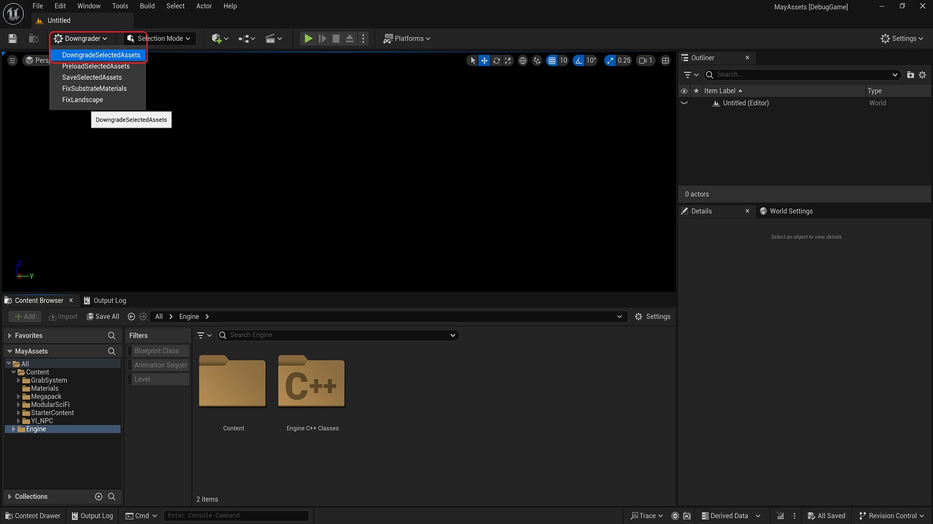 Asset Downgrader in Code Plugins - UE Marketplace