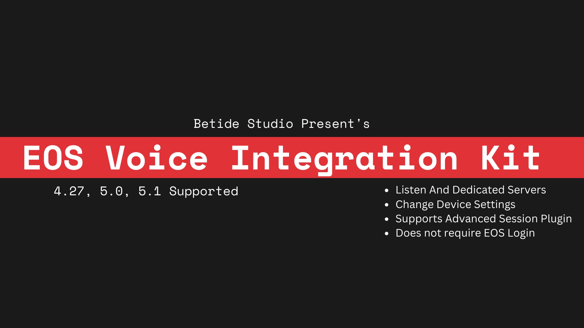 EOS Voice Integration Kit in Code Plugins - UE Marketplace