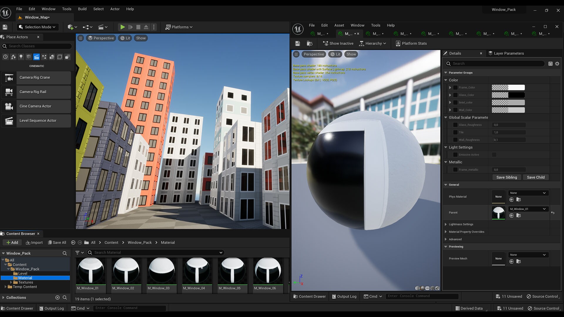 在材质创建的Modular Window Material Pack - 虚幻引擎商城