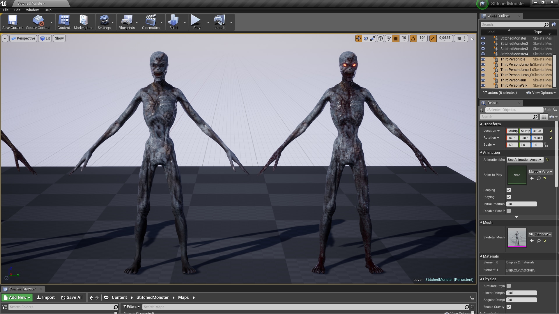 在角色创建的Stitched Monster - 虚幻引擎商城