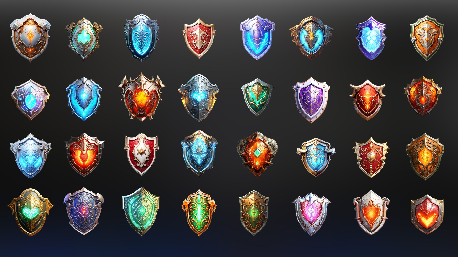 Fantasy Shields - Icon Pack：2Dアセット - UE マーケットプレイス