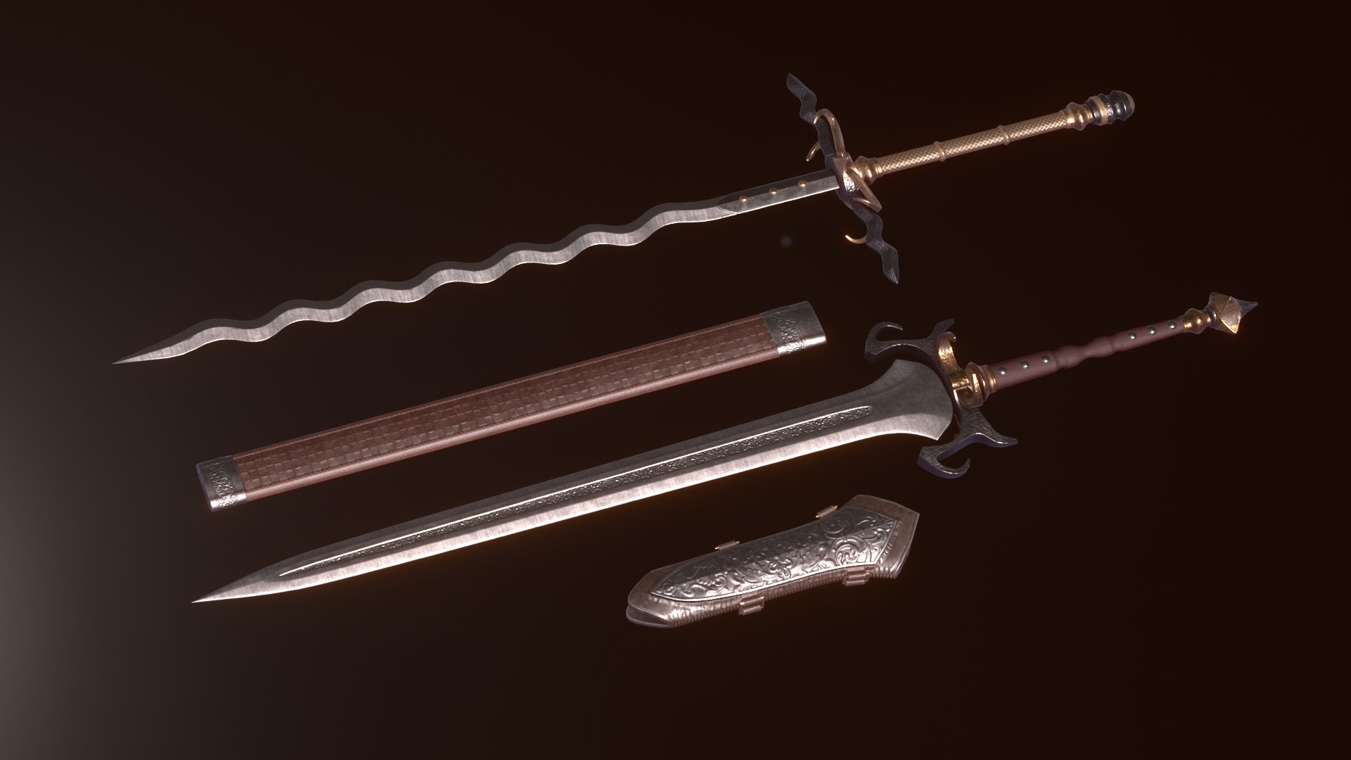 Modular two hand swords set part 1：武器 - UE マーケットプレイス