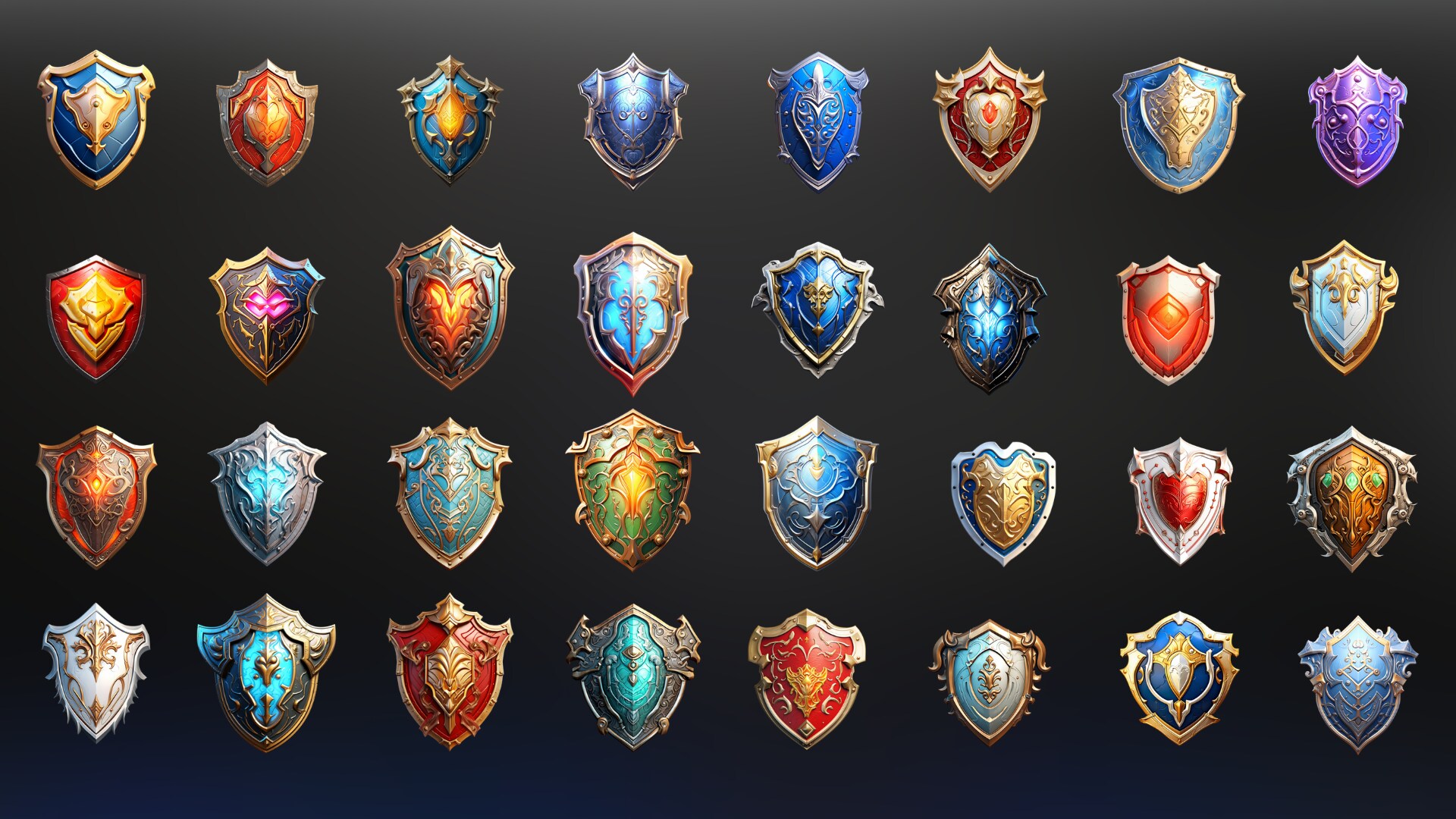 Fantasy Shields - Icon Pack：2Dアセット - UE マーケットプレイス