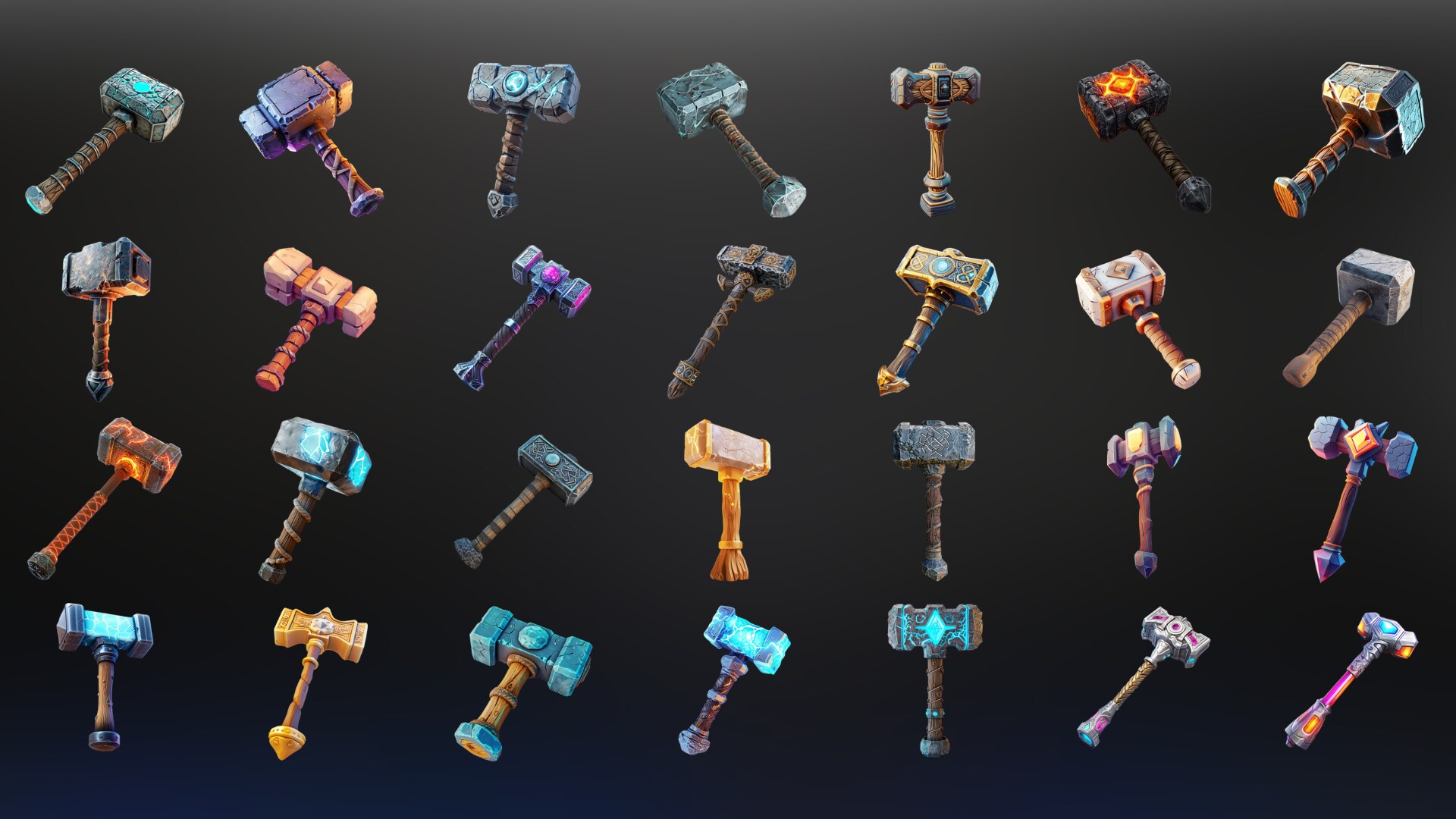 Fantasy Hammers - Icon Pack：2Dアセット - UE マーケットプレイス
