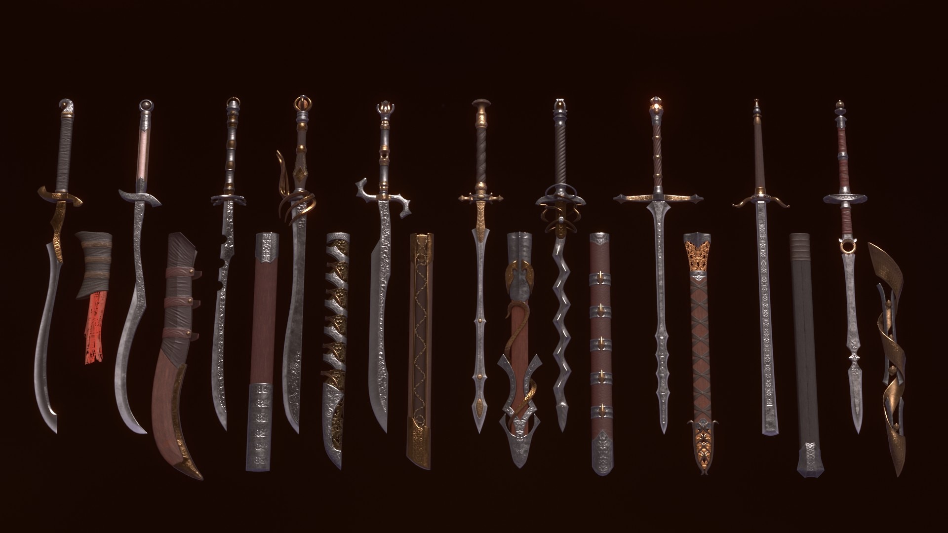 在武器创建的Modular two hand swords set part 3 - 虚幻引擎商城