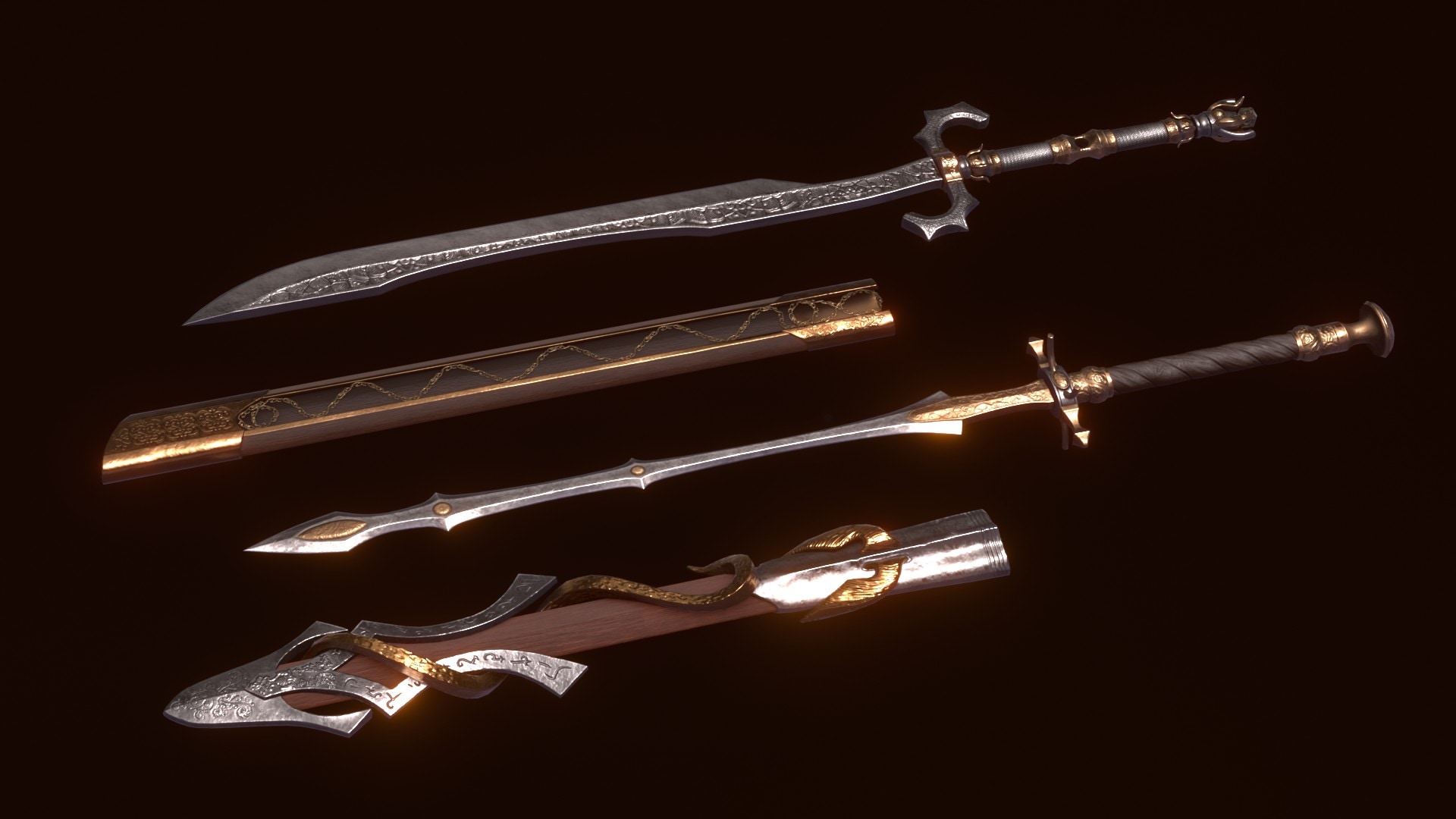 Modular two hand swords set part 3 in Weapons - UE Marketplace