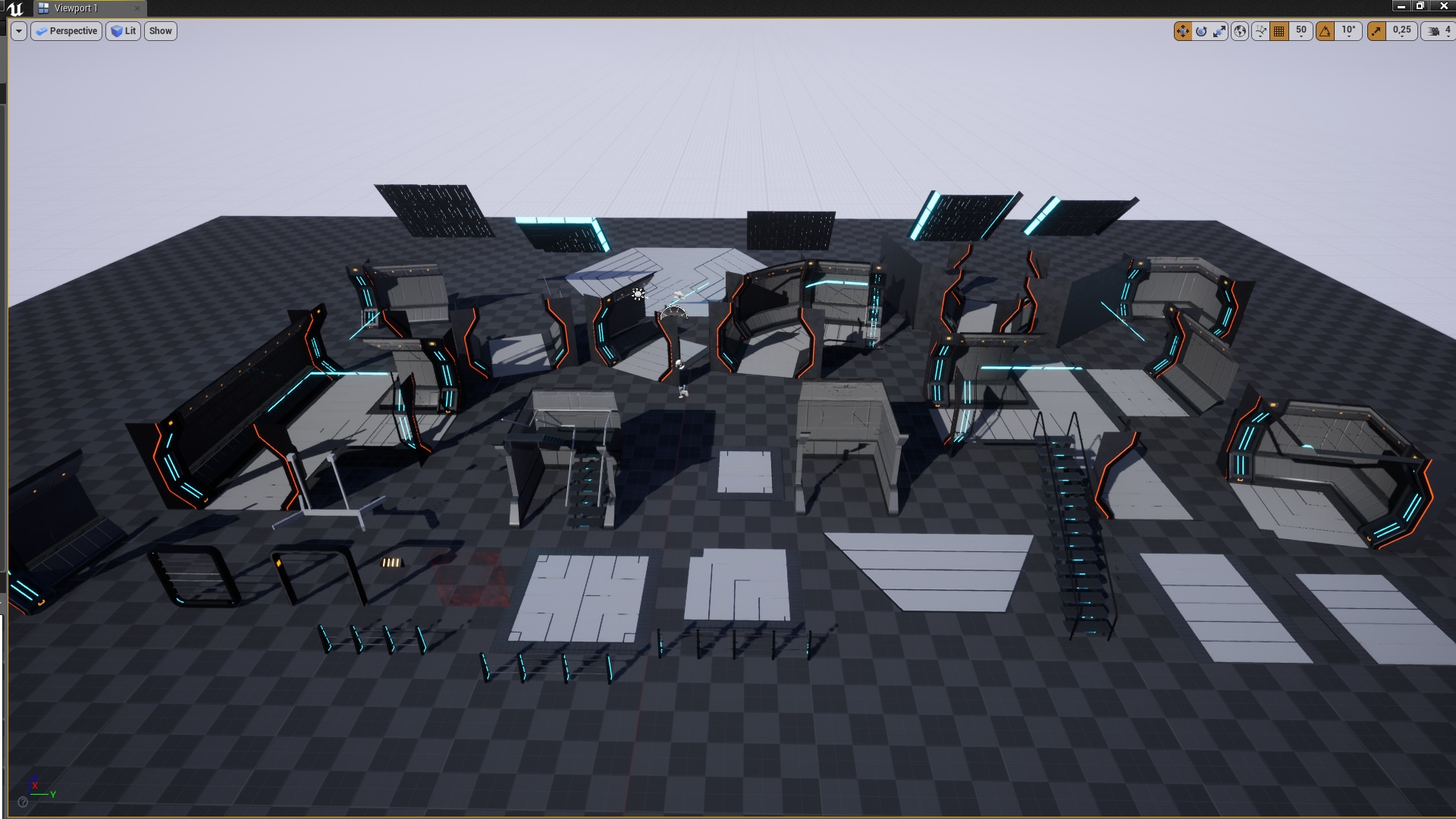 Modular Hexagonal Sci-fi Prison Level：環境 - UE マーケットプレイス