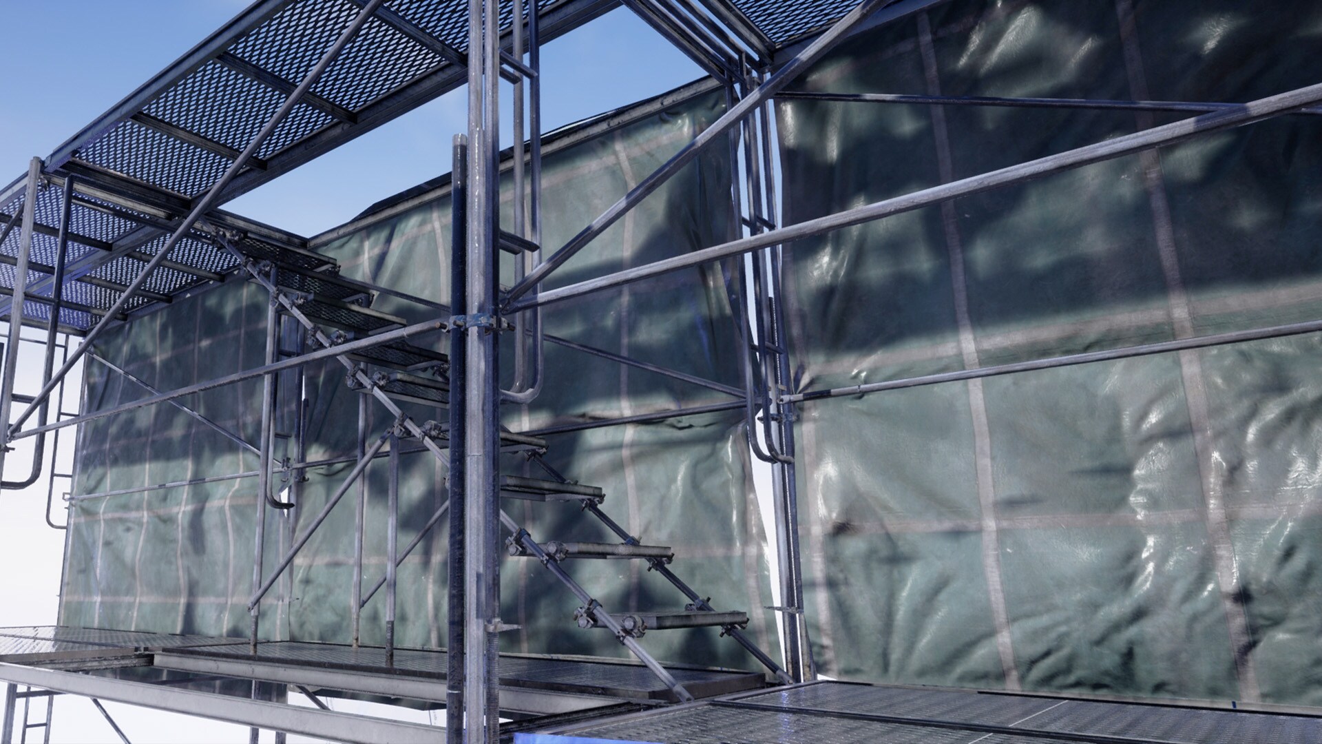 Scaffolding + Tarp set：プロップ・小物 - UE マーケットプレイス