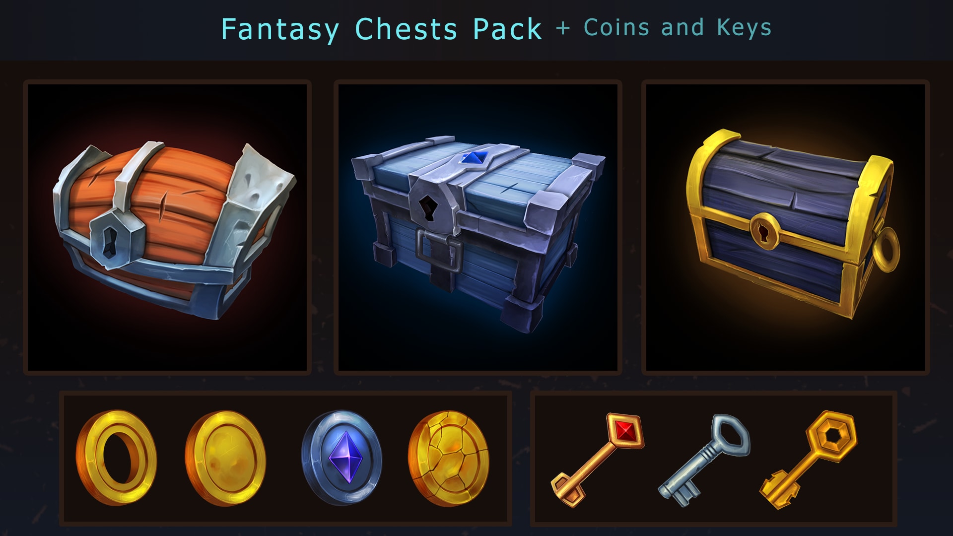 Fantasy Chests Pack in 2D Assets - UE Marketplace