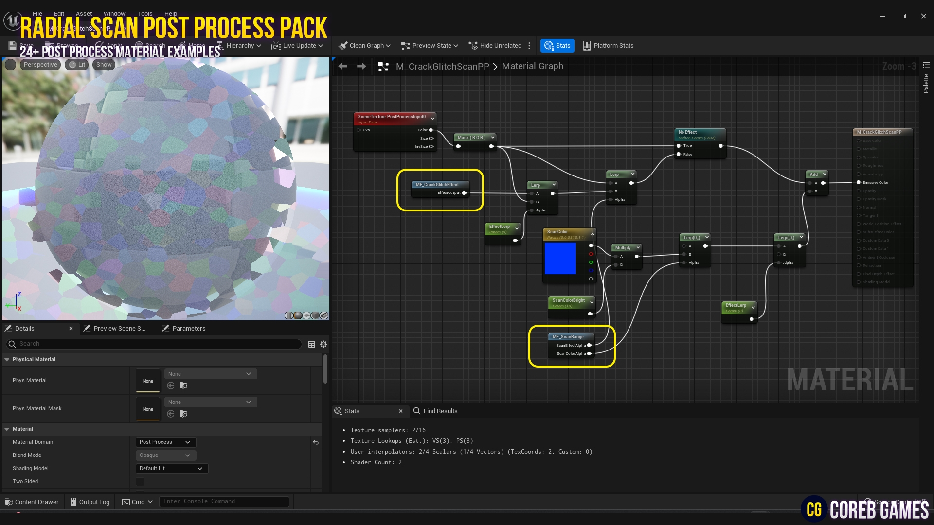 在蓝图创建的Radial Scan Post Process Pack - 虚幻引擎商城