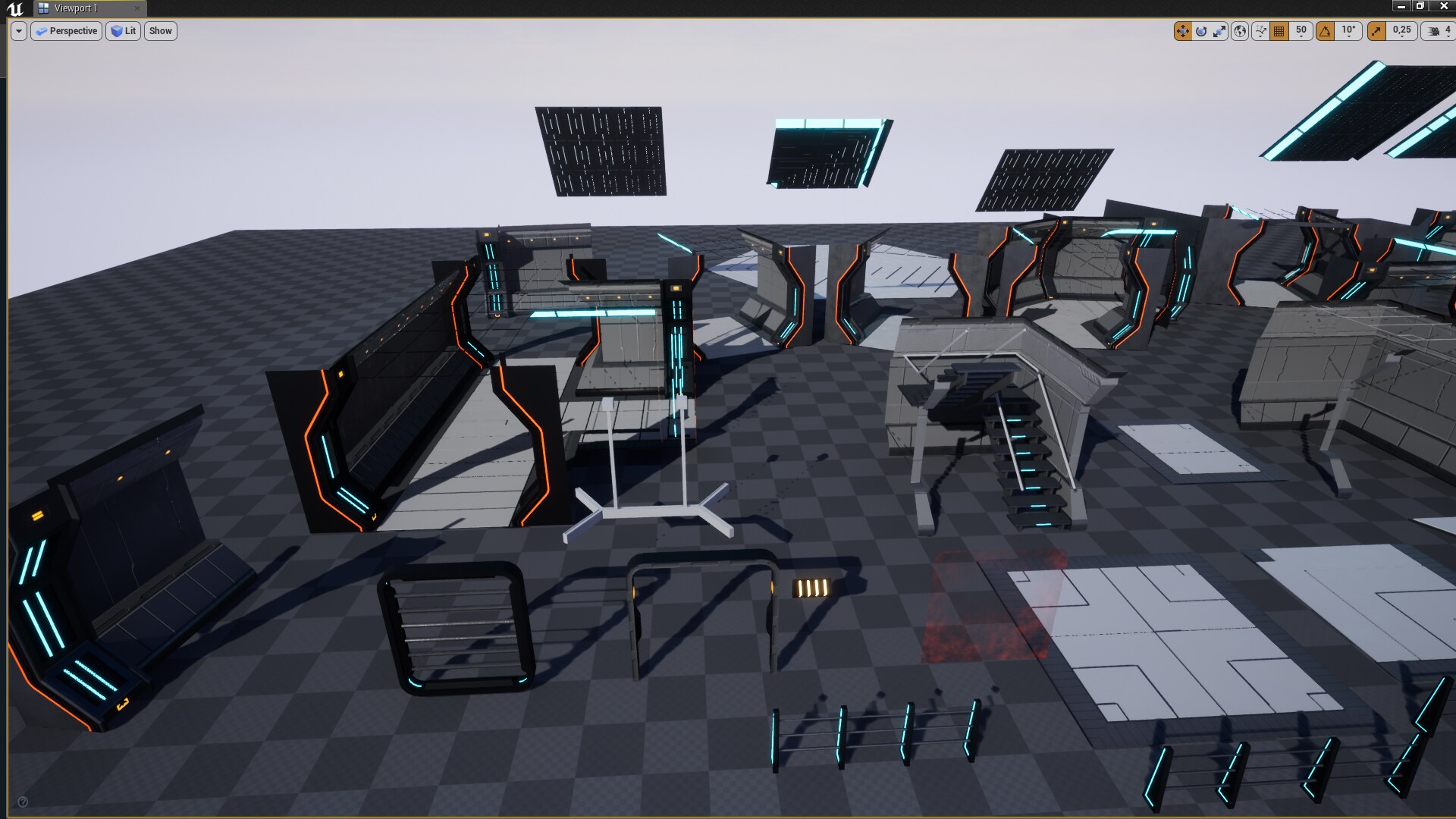 Modular Hexagonal Sci-fi Prison Level：環境 - UE マーケットプレイス