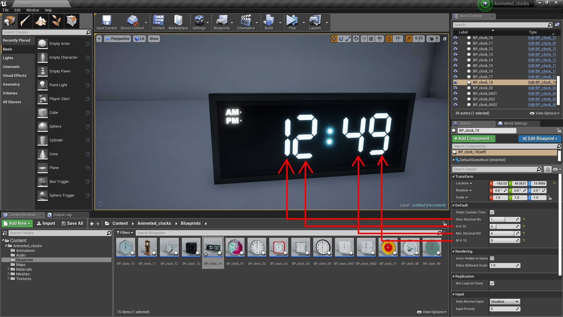 Animated Clocks in Architectural Visualization - UE Marketplace